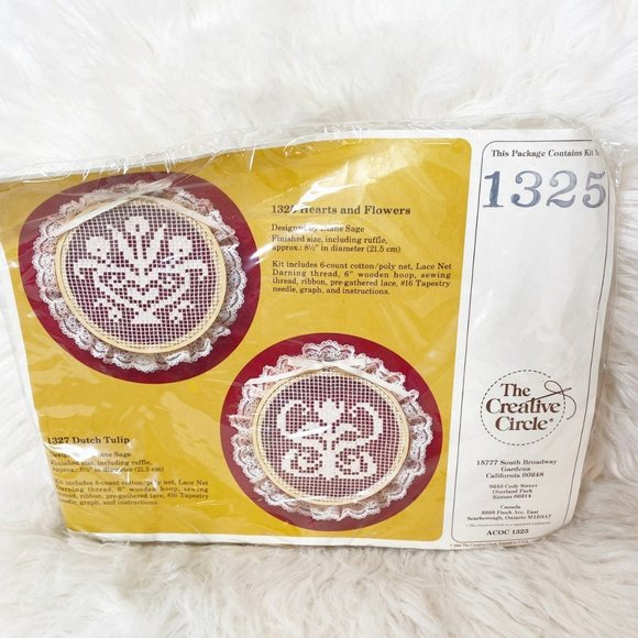 Vintage | Accents | Vintage The Creative Circle Lace Embroidery Kit 985 ...